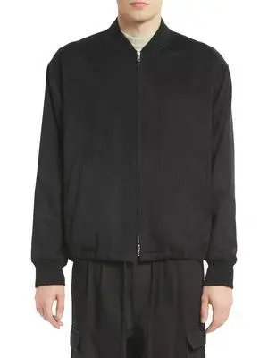 Barena Venezia Wool Zip-front Bomber Jacket - Black