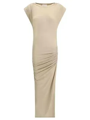 MARANT ETOILE Side-ruched Midi Dress - Neutrals