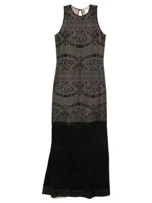 TWINSET Openwork Midi Dress - Black