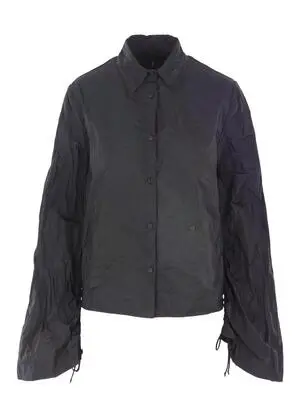 MARIA CALDERARA Textured Button-fastening Shirt - Black