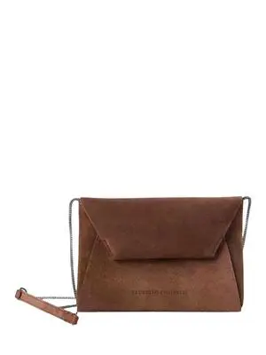 Brunello Cucinelli Suede Shoulder Bag - Brown