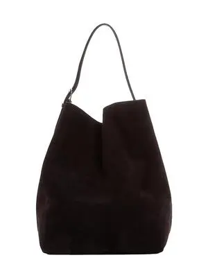 TOTEME Belted Suede Tote - Chocolate