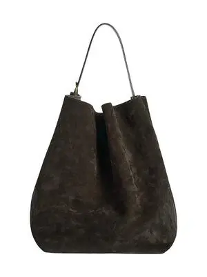 TOTEME Belted Suede Tote - Dark Brown