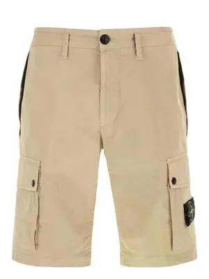 Stone Island Stretch-Cotton Cargo Shorts Neutrals