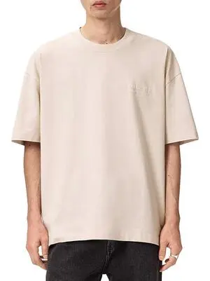 ALLSAINTS Oversized Xander Logo Tee - Muted White