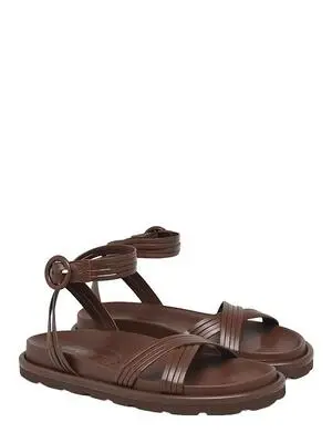 GIANVITO ROSSI Lianne Nappa Sandals - Brown Nappa Leather
