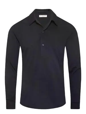 Orlebar Brown Long-sleeve Merino Wool Polo Shirt - Blue