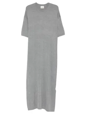 Khaite Midi Wool Dress - Grey