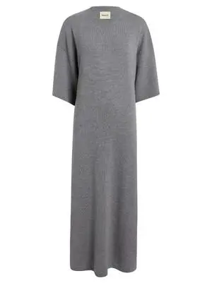 Khaite Midi Wool Dress - Grey