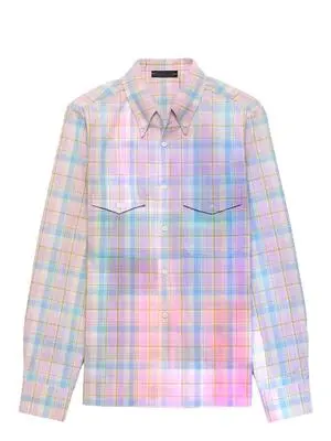Prada Patch-pocket Checked Shirt - Pink