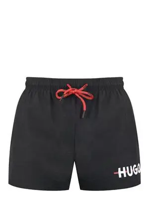 Hugo Logo-print Swim Shorts - Black