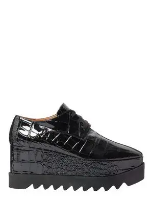 Stella McCartney 80mm Crocodile-effect Derby Shoes - Black