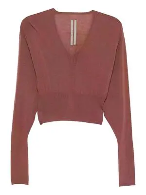 Rick Owens V-neck Cropped Sweater - Pink