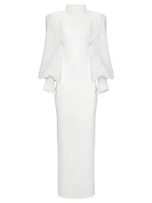VESTIAIRE D'UN OISEAU LIBRE High-neck Maxi Dress - White