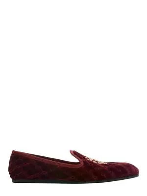 Burberry Quilted Crest-embellished Loafers - Red