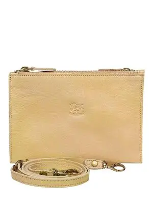 Il Bisonte Double-zip Leather Clutch - Neutrals