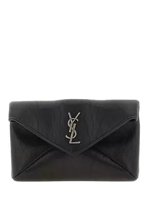 Saint Laurent Small Cassandre Envelope Clutch - Black
