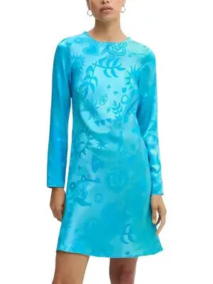 NEVER FULLY DRESSED Printed Long-Sleeve Dress