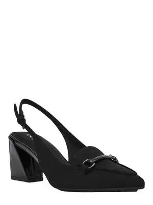 Anne Klein Royce Slingback Pointed Toe Pumps Black Stretch