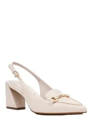Anne Klein Royce Slingback Pointed Toe Pumps Bone