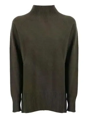 KANGRA Raglan-sleeve Funnel-neck Sweater - Green