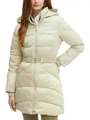 Guess Quilted Belted Jacket - Neutrals