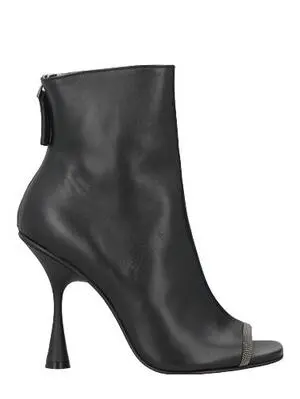 Fabiana Filippi Leather Ankle Boots - Black