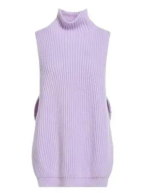SOLOTRE Cashmere Turtleneck Top - Purple