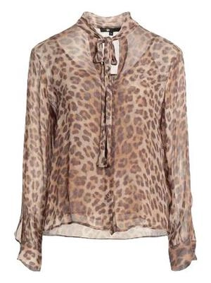 MAJE MAJE Leopard-Print Shirt With Bow Detail