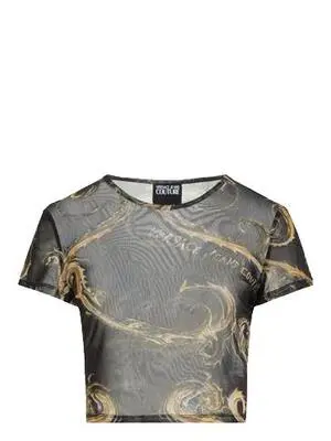 Versace Printed Crop T-shirt - Yellow