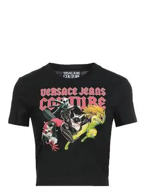 Versace T-shirt In Cotton Jersey - Black