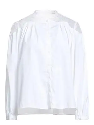 Maje Poplin Shirt With Lace Trims - White