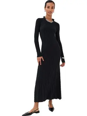 Rabanne Cable Knit Maxi Dress - Black
