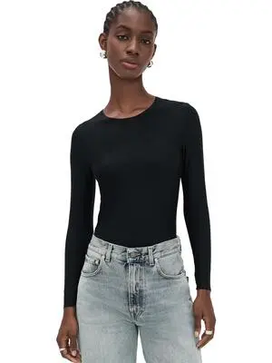 Commando Long-sleeve Crewneck Top - Black