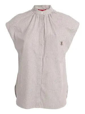 Max & Co. Sleeveless Striped Shirt - White