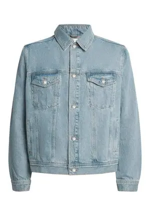 SAMSOE SAMSOE Organic Cotton Denim Trucker Jacket - Blue