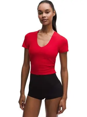 Lululemon Ribbed Nulu V-neck T-shirt - Oxford Red