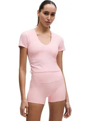 Lululemon Ribbed Nulu V-neck T-shirt - Pink Pearl