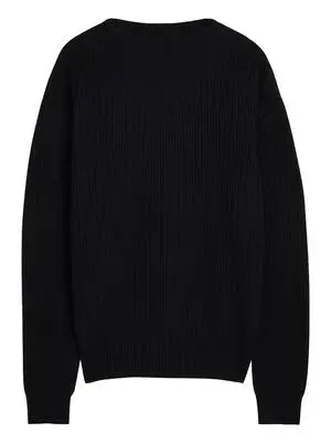 Rick Owens Fisherman Ribbed Wool Jumper - Black
