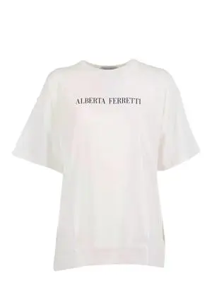 Alberta Ferretti Graphic-print Cotton T-shirt - White