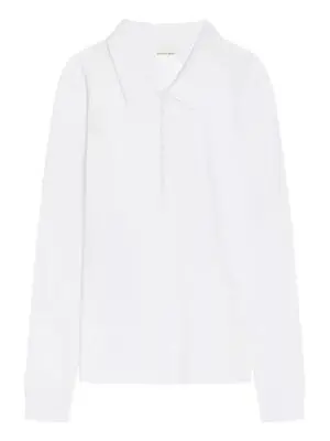 Dries Van Noten Long-sleeve Button Polo Top - White