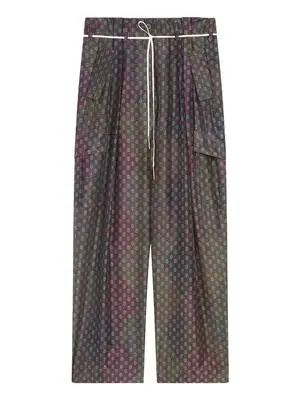 Dries Van Noten Silk Cargo Trousers - Brown