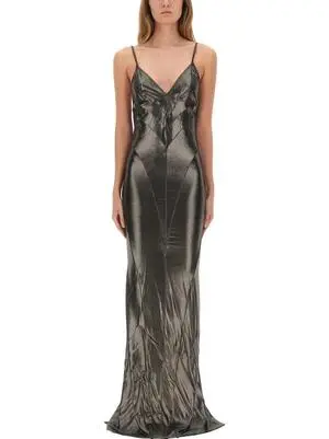 Rick Owens Metallic Maxi Dress - Grey