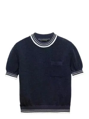 Prada Short-sleeve Knit Top - Blue