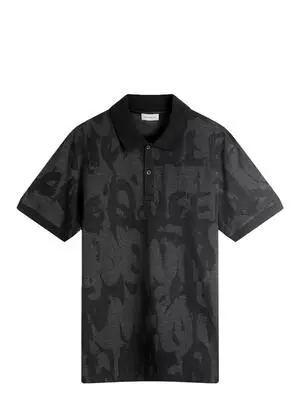 Alexander McQueen Graffiti Polo Shirt - Black