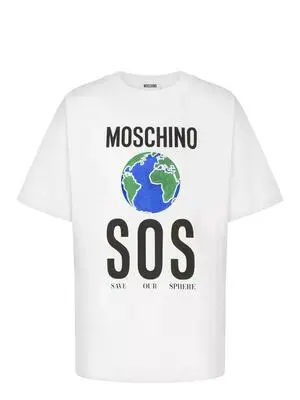 Moschino Globe-print T-shirt - White