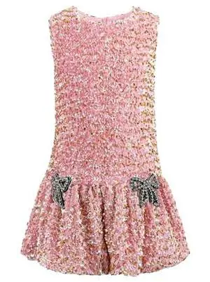 LOLA + THE BOYS Rosie Bows Sequin Dress - Pink