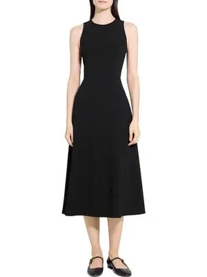 Theory Sleeveless A-line Midi Dress - Black