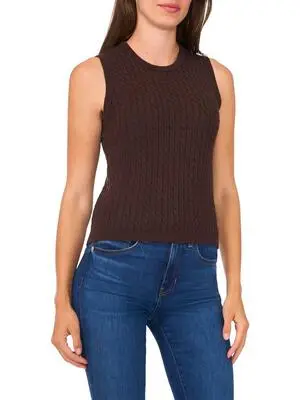 Halogen Cable Stitch Cotton Sweater Tank Delicioso