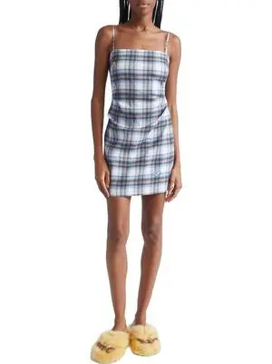 Acne Studios Dua Optic Check Minidress - Blue/black